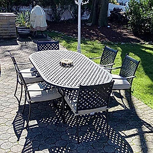 PatioFestival 8 Piece Patio Dining Chairs Metal Outdoor Chairs Wrought Iron Patio Furniture,Dinning Chairs Set with Arms and Seat Cushions