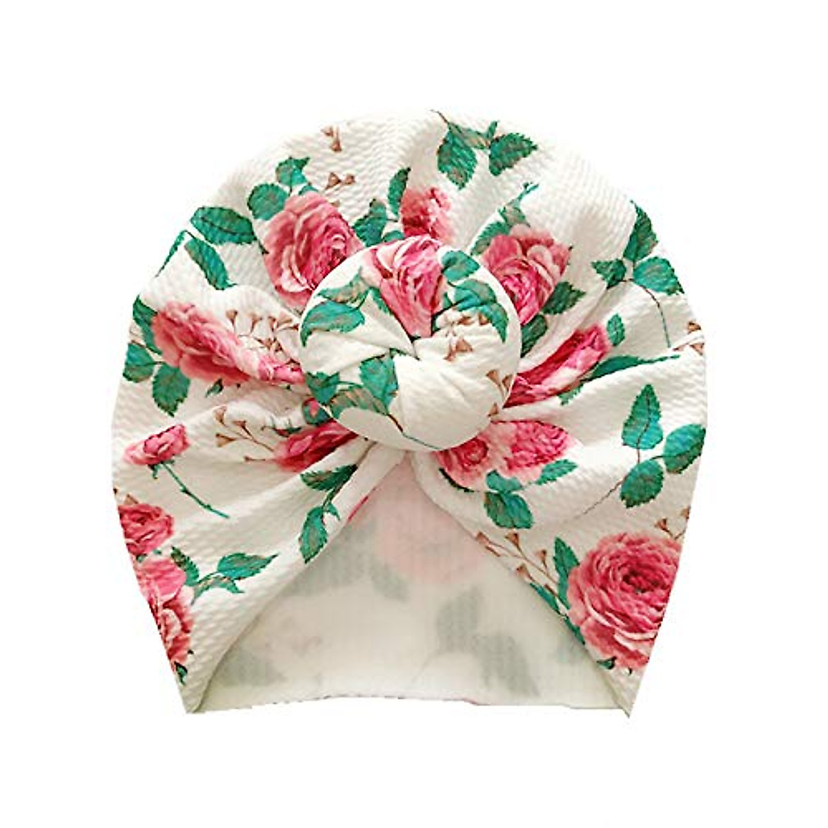 Asufegucd Baby Nylon Big Bow Turban Hats India Beanie Bohemia Donuts Cap Girls Headwear Bun Knot (Multicoloured ASFK8728)