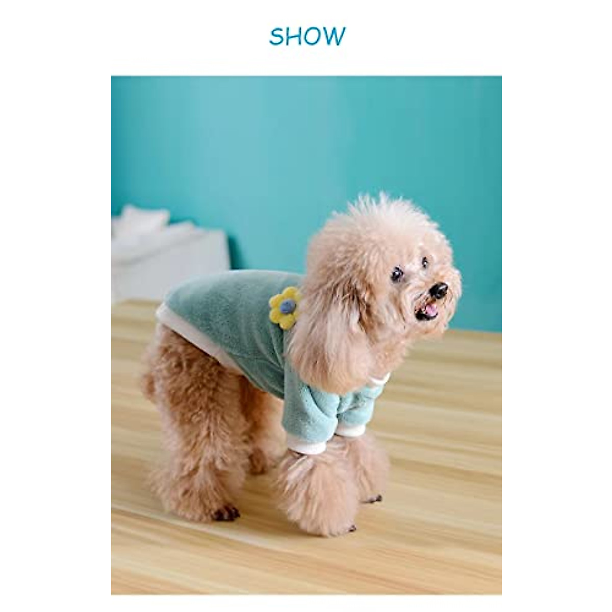 Dog Clothes, Pet Clothes, Soft Thickened Warm Puppy Clothes, Suitable for Autumn and Winter, Suitable for Small Dogs and Cats, Blue (Medium)