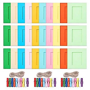 SUNMNS Wall Decor Hanging Display Paper Photo Frame Set Compatible with Fujifilm Instax Mini 11 9 8 70 90 26 Camera Films, Mini Link Printer, 30 Piece (Colorful)