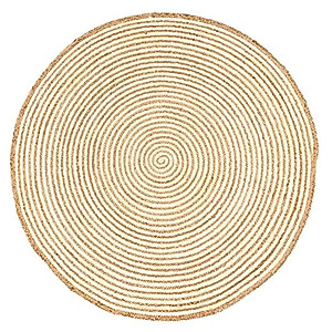 Natural Handwoven Jute Round Rug Décor Area Rug Bohemian Rug Rustic Hipster Jute Rug Hemp Rug by Rugs hut (Beige, 7 x 7 Feet)