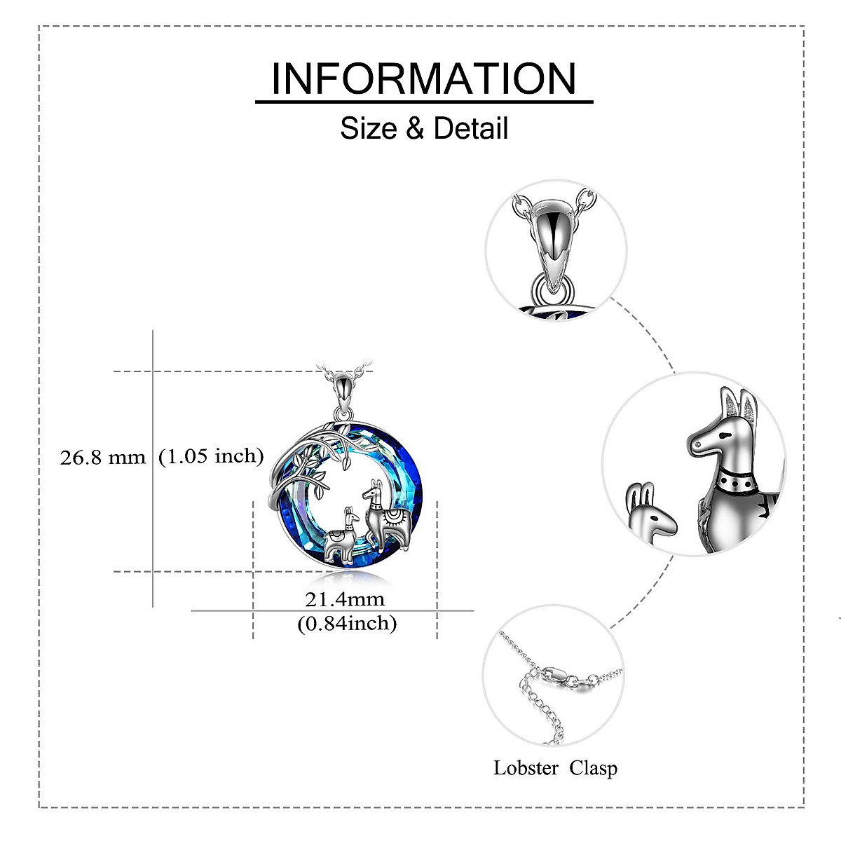 ONEFINITY Llama Gifts 925 Sterling Silver Llama Necklace Crystal Alpaca Pendant Jewelry for Women Gifts