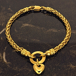 LIFETIME JEWELRY 4mm Love Heart Bracelet for Women and Men 24k Real Gold Plated (9)