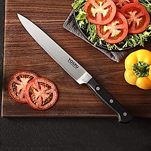 Carving Knife and Fork Set - 8 Inch Professional Meat Carving Knife Set 2 Piece Kitchen Carving Set,Ergonomic Grip, Home Gourmet BBQ Tool Cutlery Knives for Brisket, Meat, Roast, Ham and Turkey