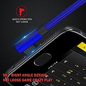 BGNTBUK External Hard Drive Cable USB C Cable Right Angle 90° Elbow Nylon Braided USB A to C 66W Fast Charging Cable Cod Mobile Controller Note 10 Plus