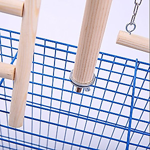 QBLEEV Parakeet Perches Outside Cage, Bird Swing Conure Toys Table Cage Top Play Stand Parrot Climbing Ladder Rope Perches Stands Chewing Wood Play Gyms Playground for Cockatiel Lovebirds Finches