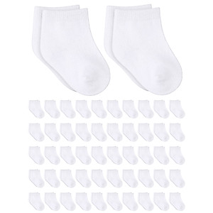 Jecery 50 Pairs Baby Cotton Socks Bulk Newborn Ankle Socks Unisex Baby Socks Stretch Socks for Baby Boys Girls,0-6 Months