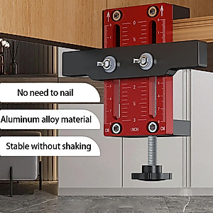 Adjustable Cabinet Door Installation Positioner,Aluminum Alloy Cabinet Hardware Jig,Versatile Hardware Jig High Protective Woodworking Tool for Effortless Alignment,Cabinet Door Mount Locator