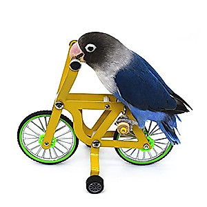 Bird Intelligence Training Toy | Parrot Bicycle Toy for Small Medium Bird,Parrot Educational Table Top Trick Prop ToyBird Foot Talon Toy for Parakeet Cockatiel Conure Budgies Lovebird, Yellow