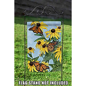 Toland Home Garden 1112133 Coneflowers and Monarchs Butterfly Flag 12x18 Inch Double Sided Butterfly Garden Flag for Outdoor House Flower Flag Yard Decoration