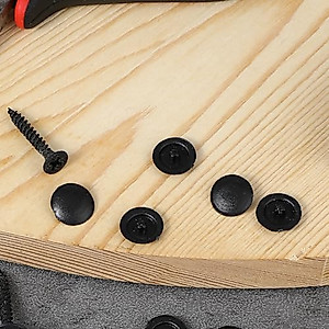 300Pcs Screw Covers Caps,Self Tapping Plastic Screw Caps,Snap-on Caps for Cross Screw Decorative Caps,Black (Without Screws)