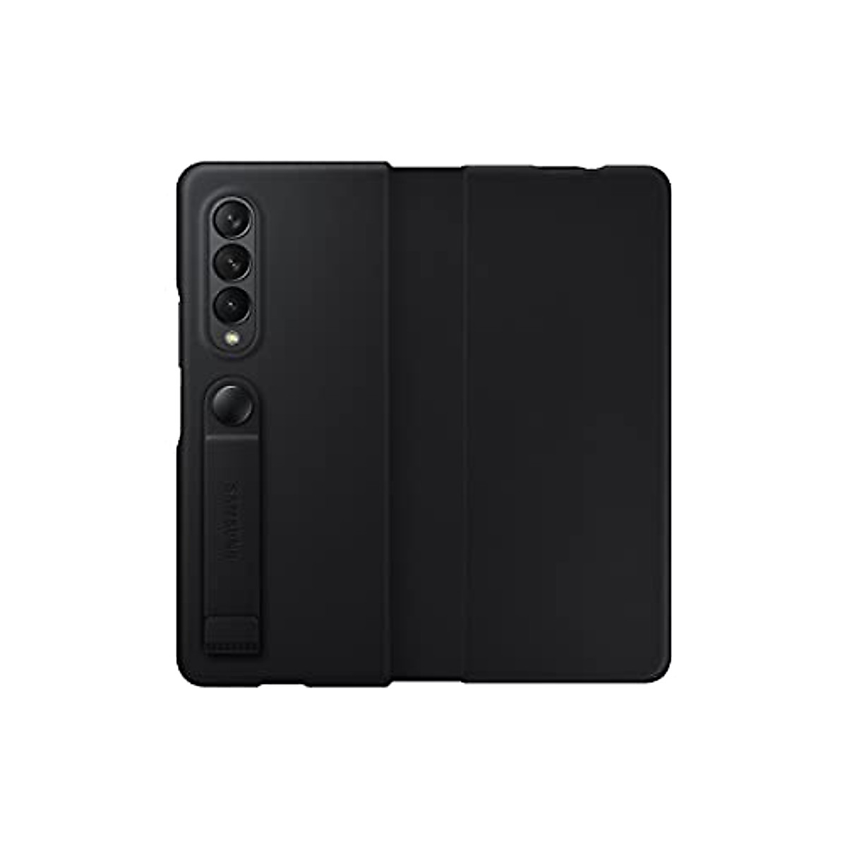 SAMSUNG Galaxy Z Fold 3 Flip Phone Case, Leather Protective Cover with Stand, Heavy Duty, Shockproof Smartphone Protector, US Version, Black,EF-FF926LBEGUS