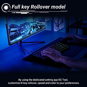 ELECOM Gaming V Custom VK300 Mini 65% RGB Gaming Keyboard, Backlit Wired Mechanical Keyboard, Speed Silver Linear Switches, N-Key Rollover, Detachable Braided Cable, Doubleshot Keycaps (TK-VK300SBK)