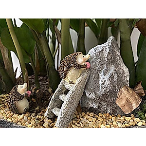 MUAMAX Miniatures Hedgehog Figurines Fairy Garden Hedgehog Accessories Suppliers Mini Hedgehog Animals Micro Landscape Bonsai Craft Decor Miniature Garden Ornaments