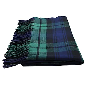 Achillea Oversized Cashmere Feel Scotland Scottish Tartan Plaid Scarf Shawl Wrap Winter Warm 80" x 30" (Black Watch Tartan)