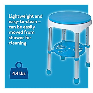 Carex Easy Swivel Bath Stool and Bathtub Stool - Shower Stool, Adjustable Rotating Bath Seat and Shower Chair for Elderly with Storage Tray, Shower Stools For Seniors