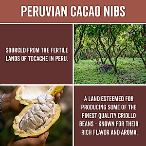 Viva Naturals Organic Cacao Nibs, 2 Lb - Certified Keto and Vegan Superfood, Perfect for Gluten Free Baking and Smoothie Topper, Premium Criollo Beans, Non-GMO