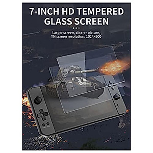 JoySeed X70 Handheld Arcade Game Console with 1 Pair 2.4G Wireless Gamepad, Open Source Gaming Console with 3000 Games, 32G 7-inch IPS Retro Portable Gameplayer - Black