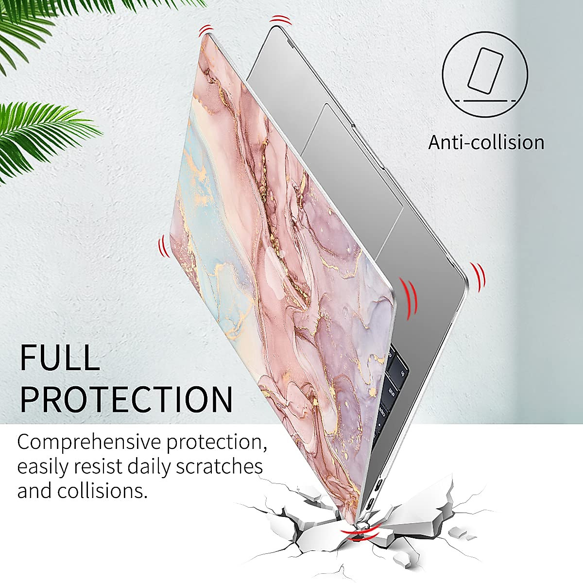 Watbro Compatible with MacBook Air 13 Inch Laptop Case 2020 2019 2018 Release A2337 M1/A2179/A1932,Colorful Marble Case with Keyboard Cover Skin for MacBook Air 2020 with Touch ID