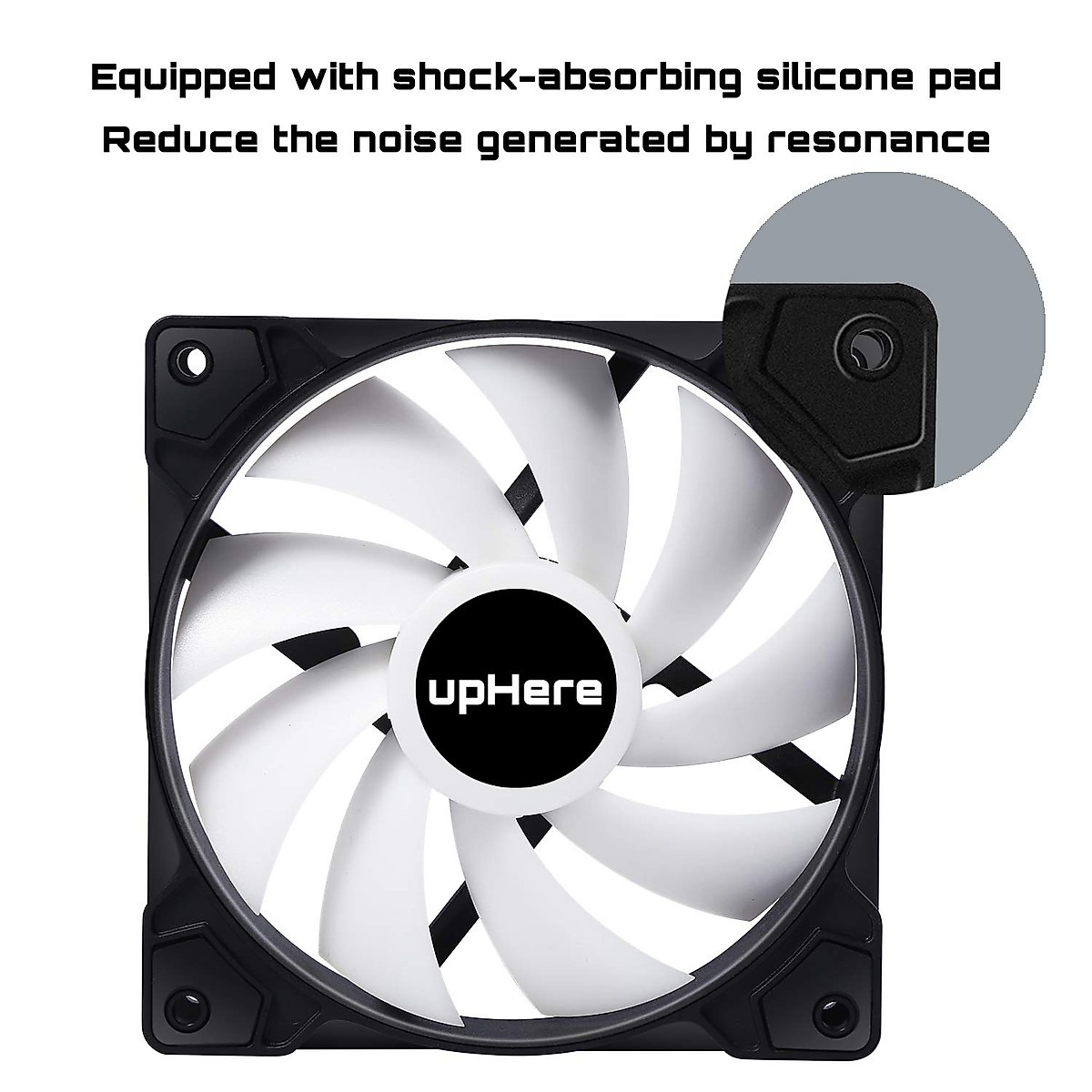 upHere 120mm PWM 4-Pin High Airflow Long Life Case Fan for PC Cases, CPU Coolers, and Radiators 3-Pack,SR12-BW4-3-US