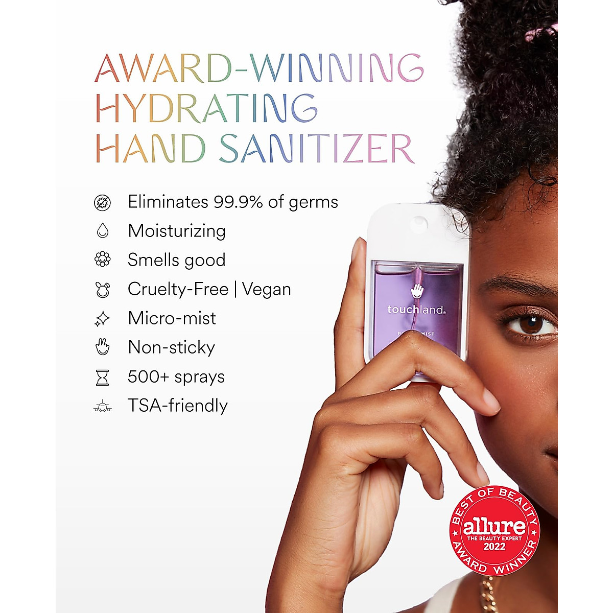 Touchland Power Mist Hydrating Hand Sanitizer FRESH 5-PACK | Mint, Citrus, Lemon Lime, Aloe, Watermelon | 500-Sprays each, 1FL OZ (Set of 5)