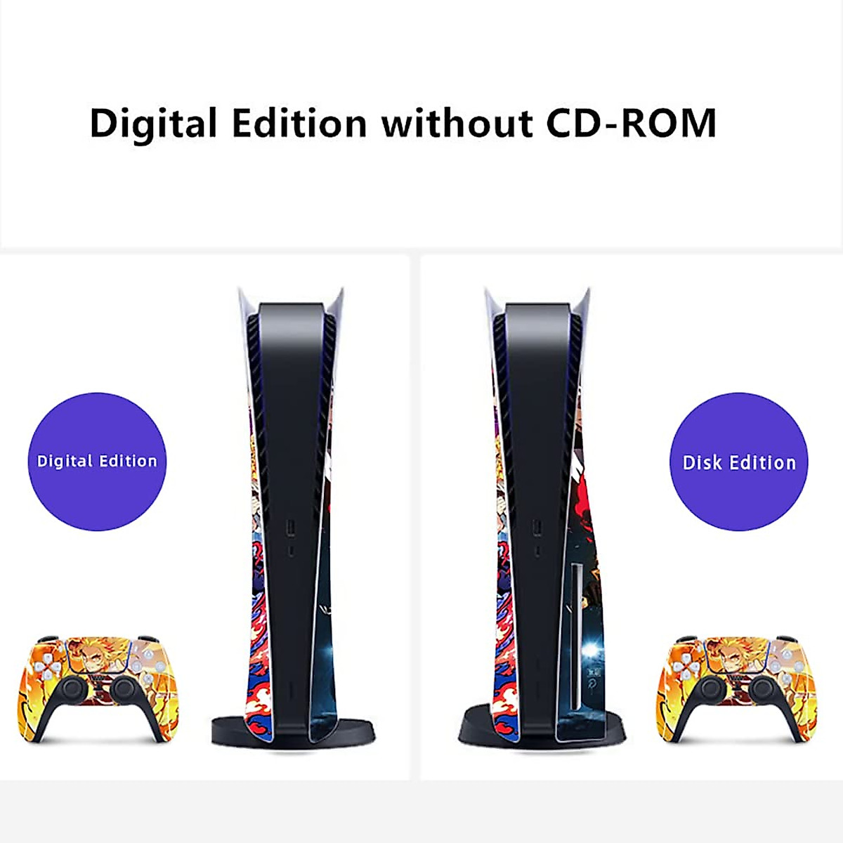 Stickers for Ps5 Controller Skin Disk Package, Suitable for Playstation 5 Shell Console and Controller, Durable, Scratch Resistant and Bubble Free B Style