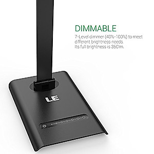 LE Dimmable LED Desk Lamp, 7 Brightness Levels, Eye Protection Design Reading Lamp, Touch Sensitive Control, 6W Folding Table Lamp, Daylight White