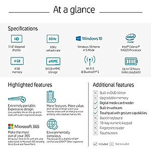 HP 2020 Stream 11.6 inch Laptop Computer Intel Celeron N4020 Upto 2.8 GHz, 4GB RAM, 32GB eMMC Storage, Windows 10 Home, 13Hr Battery Life, Office 365 1Year, (Royal Blue)