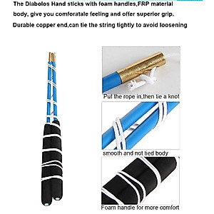 HenMerry Diabolo Chinese Yoyo Set,Triple Bearing Diabolo Chinese Yo-yos Juggling Toys Colorful LED Diabolo with Diablo Sticks, Diabolo String&Net Bag, Easier Start/Faster/Stable&Lasts Longer (Clear)