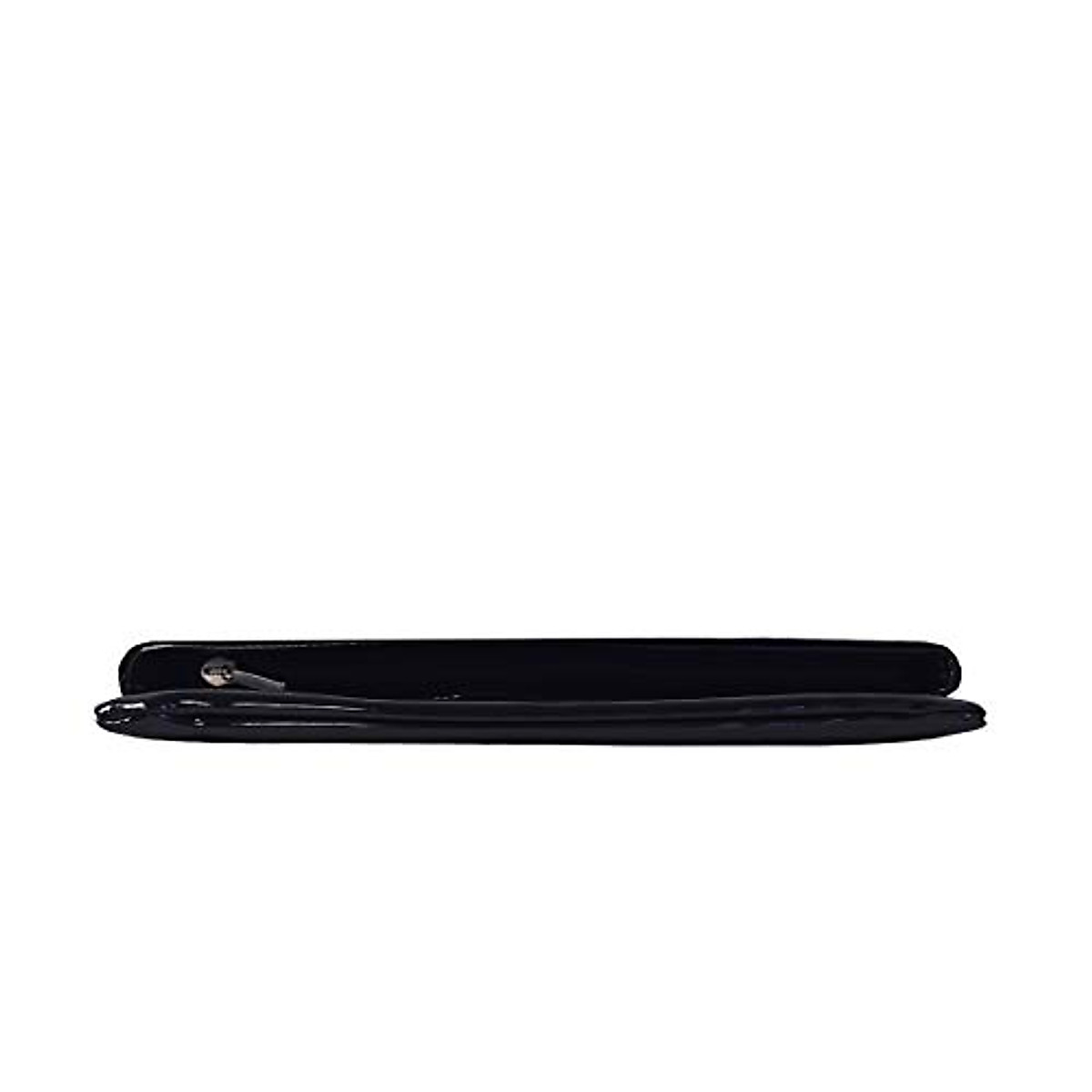 JNB Basic Patent Foldover Clutch, Black