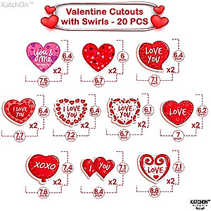 KatchOn, I Love You Valentines Hanging Swirls - Pack of 30, Valentines Day Decorations | Valentines Heart Decorations for Valentines Day Decor | Hanging Hearts Decorations for Valentines Decorations.
