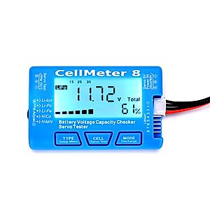 FPVDrone RC CellMeter 8 Digital Battery Capacity Checker Battery Voltage Tester LCD Backlight for LiPo Life Li-ion NiMH Nicd