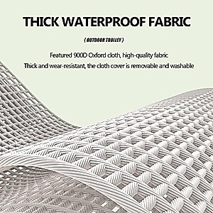 Back Open Folding Garden Utility Wagon With Table, Collapsible Outdoor Small Grocery Carts, 551Lbs Weight Capacity For Shopping & Storage, With 360 Degree Swivel Wheel,White