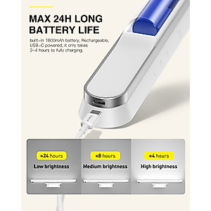 Baseus 42LED Wireless Under Cabinet Lighting, Magnetic Closet Light, Dimmable, Touch Control, Adjustable Color Temperature/Brightness, Rechargeable USB-C Powered Kitchen Cabinet Lighting