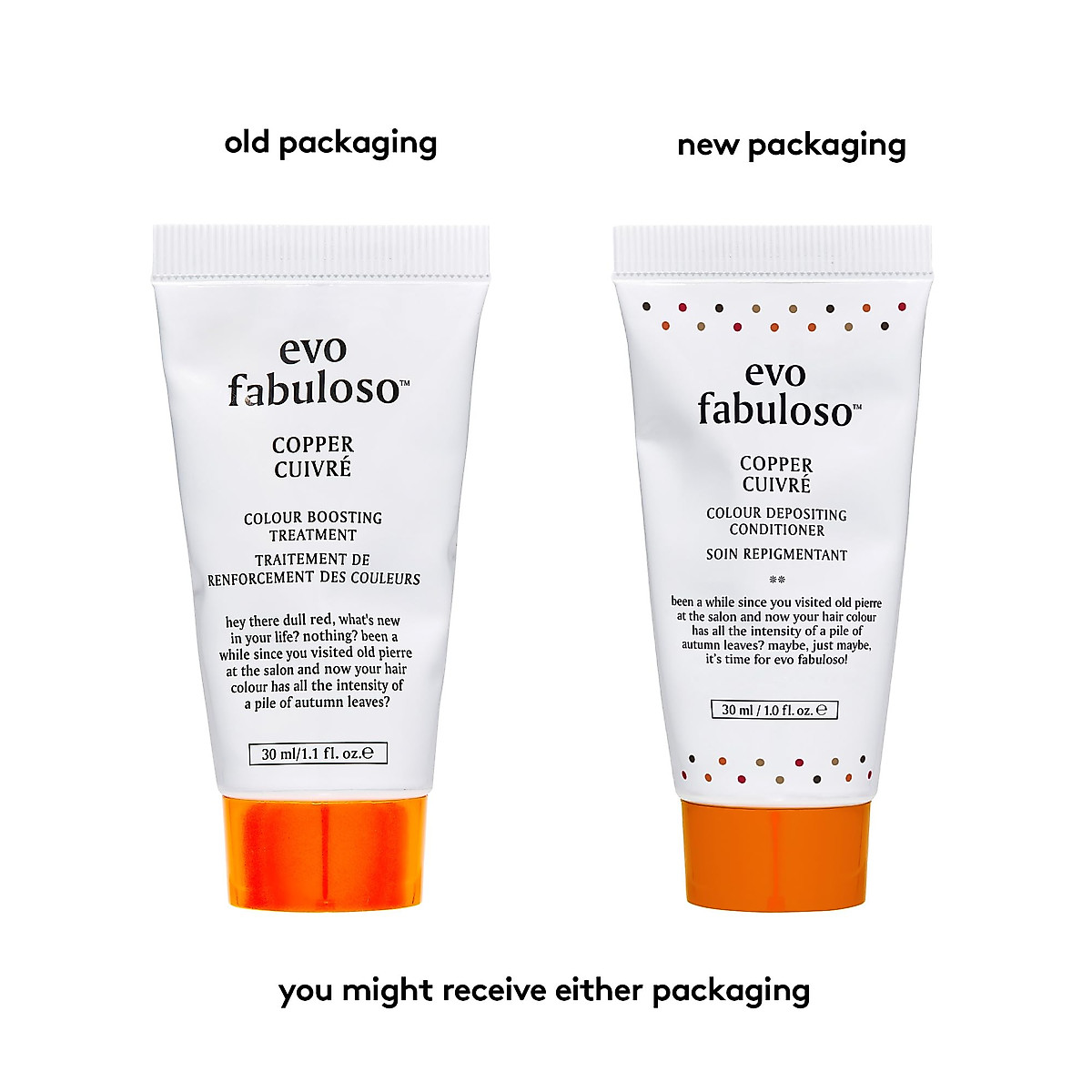 EVO Fabuloso Copper Colour Depositing Treatment - Colour Care Conditioner for Colour -Treated Hair - Helps Maintain Colour Depth, Tone & Shine, 30ml / 1.01fl.oz