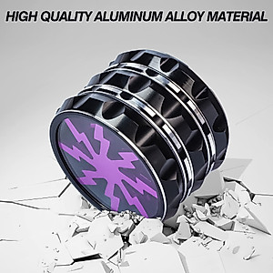 YeJeansion Premium 2.5" Aluminium Grinder, With Black and Purple Lid, Portable and Easy to clean.