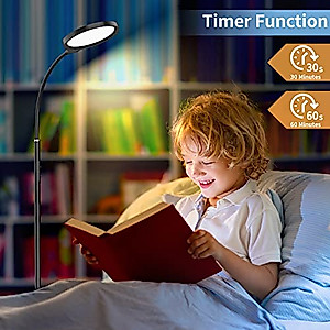 Airand LED Floor Lamp, Bright Floor Lamp for Office with Stepless Adjustable 2700K-6500K Color & Brightness, Timer Reading Standing Lamps with Memory Function Night Light for Living Room Bedroom