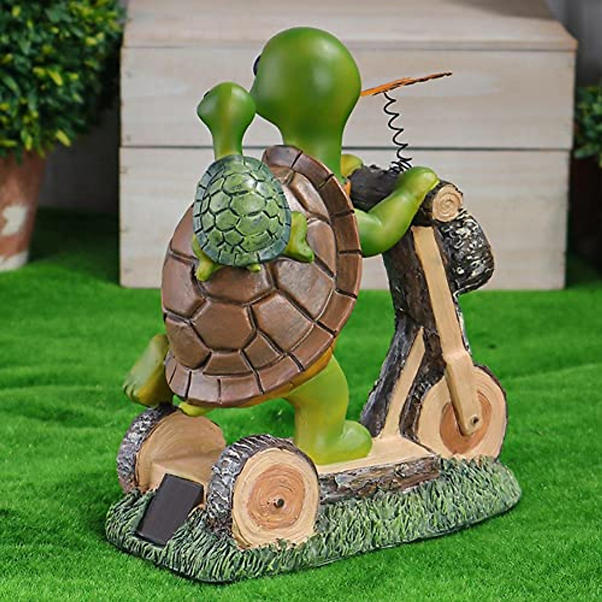 CZQIKEDA Garden Turtle Statue Outdoor Decor,Solar Garden Statue Turtle Figurine Resin Statue,Solar Lights Garden Lawn Ornaments for Garden Patio Lawn Yard Outdoor Decorative