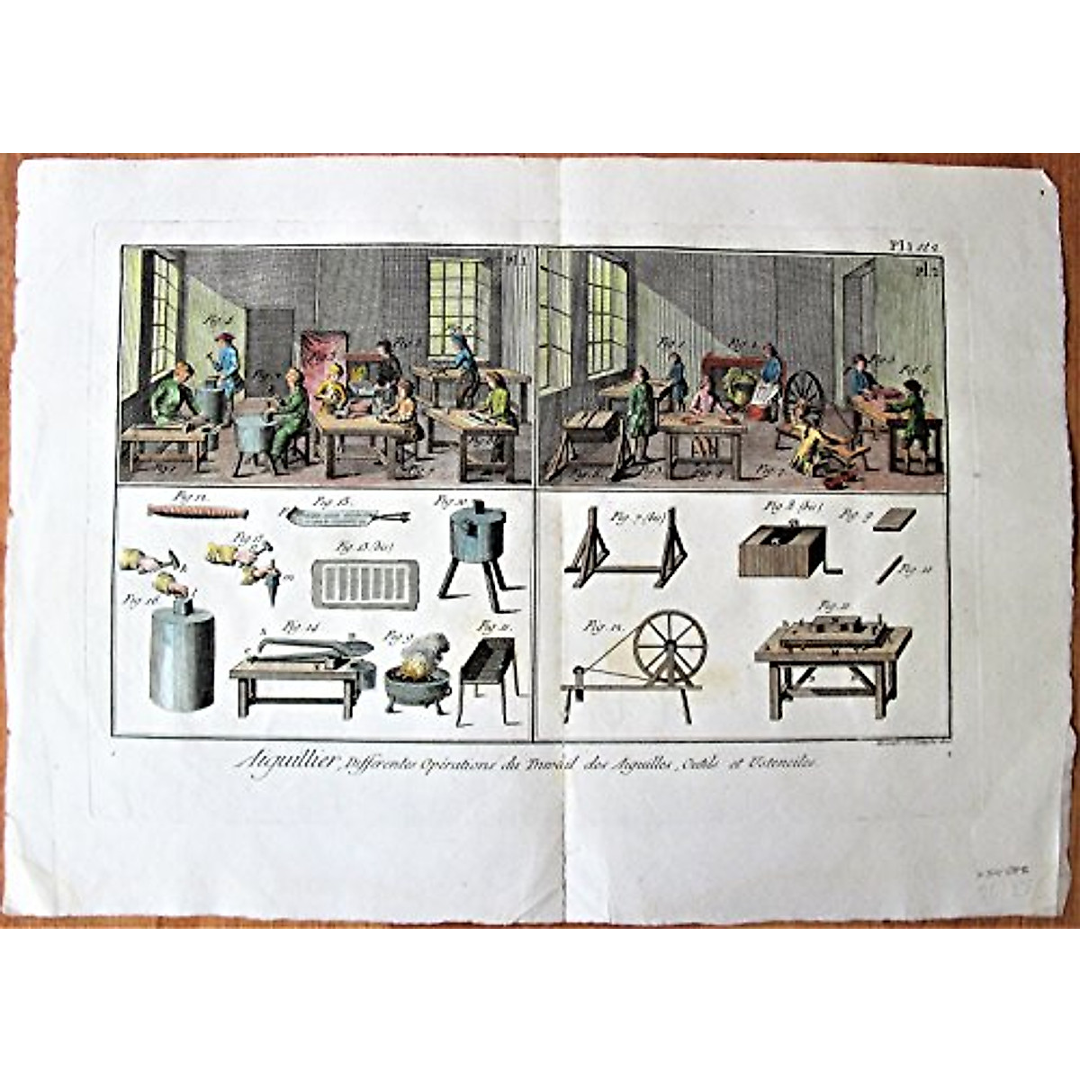 Antique Copperplate Engraving. Tool Making