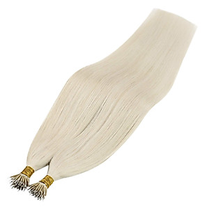 Sunny Hair Blonde Nano Extensions Human Hair 20inch for Women Nano Bead Hair Extensions Human Hair Platinum Blonde Nano Hair Extensions Human Hair Blonde Nano Hair Extensions Back to School 50g