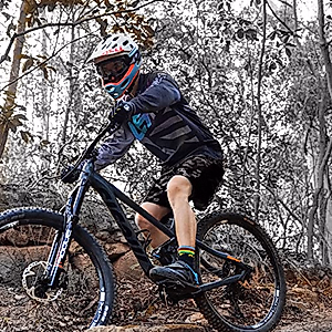 Santic Men's Mountain Bike Shorts Padded Pack of Two Cycling Shorts with Liner Loose-fit Stretchy Zipper Pockets Bicycle MTB Shorts Trail Camo Black XL