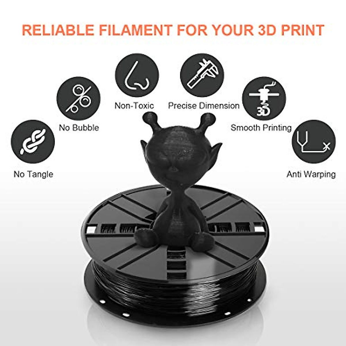 NOVAMAKER TPU Filament 1.75mm, Black Flexible TPU 3D Printer Filament with 20g Cleaning Filament, 2.0lbs Spool, Dimensional Accuracy +/- 0.05mm, 95A Soft TPU Black