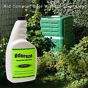 ODOREZE Natural Probiotic Compost Smell Eliminator Spray: 16 oz. Concentrate Makes 64 Gallons to Stop Composting Stench