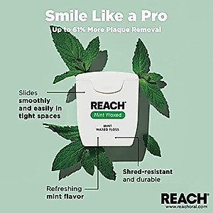 Johnson&Johnson Reach Mint Waxed Dental Floss 55 Yd (Pack of 2)