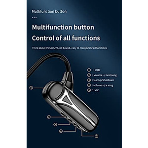 Air Bone Conduction Bluetooth Headphones Ultra-Long Life Wireless Hanging Ear Type Not in The Ear Sports Headphones (Red)