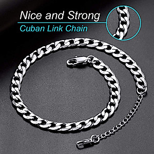 Anklets for Women Stainless Steel Barefoot Jewelry Ankle Bracelets Cuban Link Ankle Chain Mens Chain Anklet