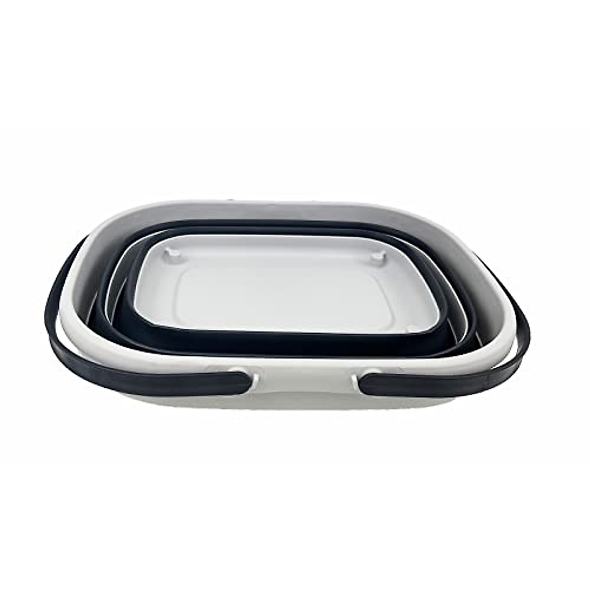 SAMMART 17L(4.5 Gallon) Collapsible Basket with Handle-Portable Outdoor Picnic Basket/Crater with 360˚ Rotating Wheels-Foldable Shopping Bag-Space Saving (Grey/Slate Grey)