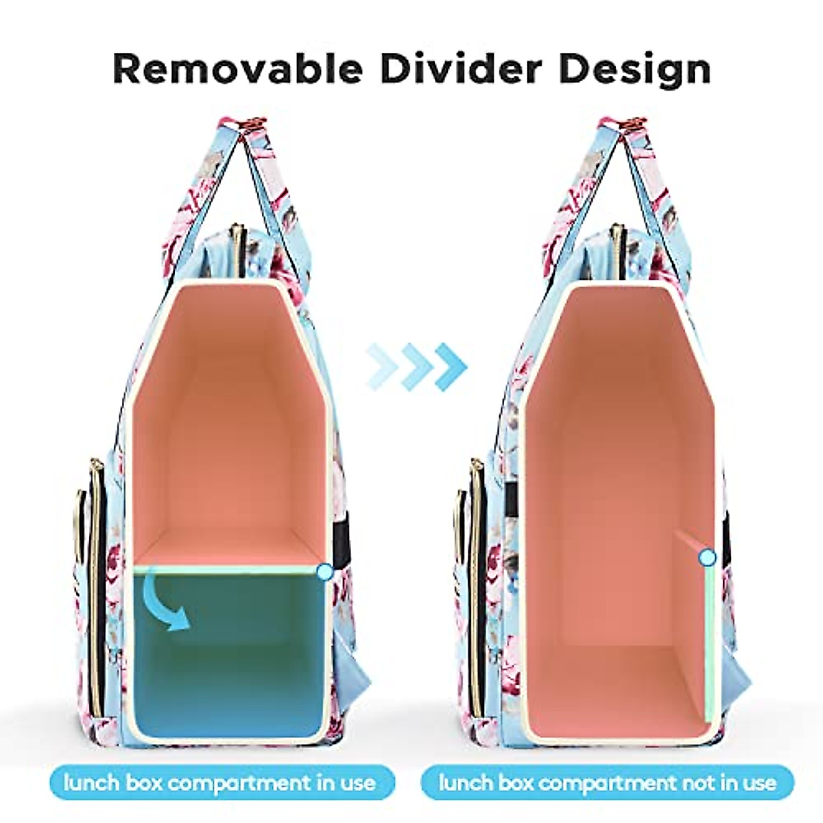 Kaome Lunch Backpack 15.6 Inch Laptop Backpack for Women with USB Port Nurse Gift Teacher Work Backpack Cooler Insulated Lunch Bag Waterproof Daypacks for Work Picnic Travel Anti-theft