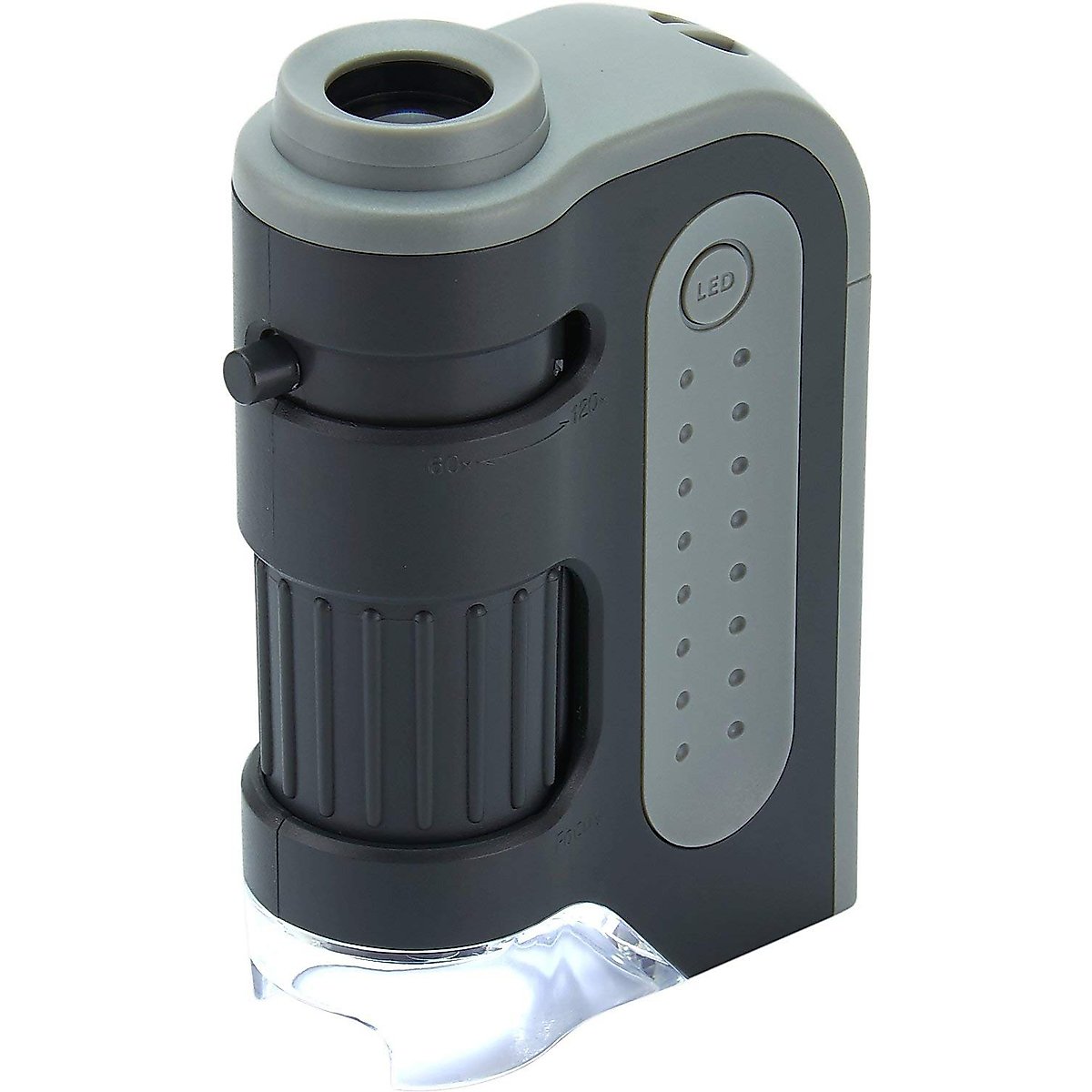 Carson MicroMini 20x LED Lighted Pocket Microscope with Built-in LED and UV Flashlight and Universal Smartphone Digiscoping Adapter Clip & MicroBrite Plus 60x-120x LED Lighted Pocket Microscope