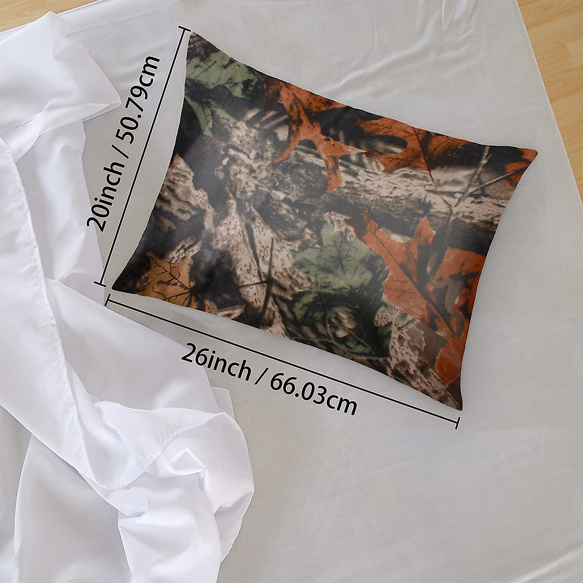 Satin Pillowcase for Hair and Skin Forest Tree Camo Camouflage Silk Pillowcase Soft Satin Cooling Pillow Covers No Zipper with Envelope Closure Standard Size 20 × 26inch 1 Pcs